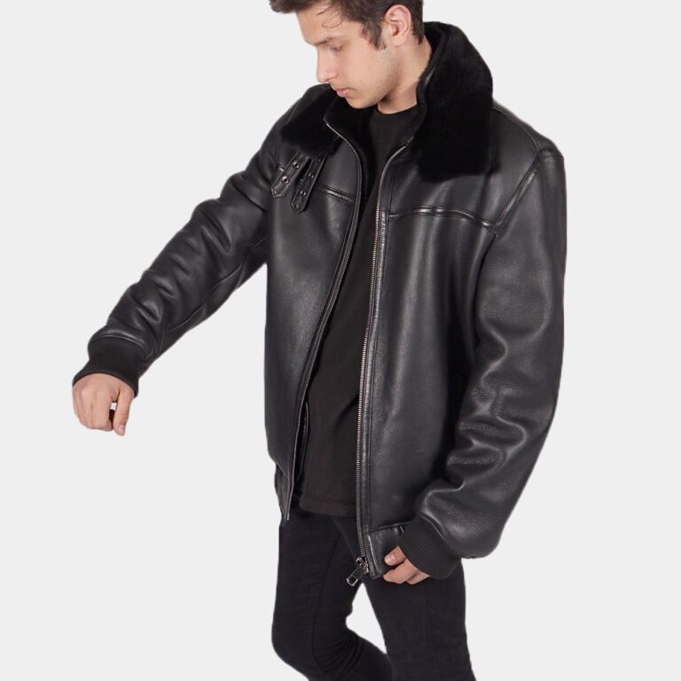 Kraven the Hunter Fur Jacket | Sergei Kravinoff Shearling Brown B3 ...