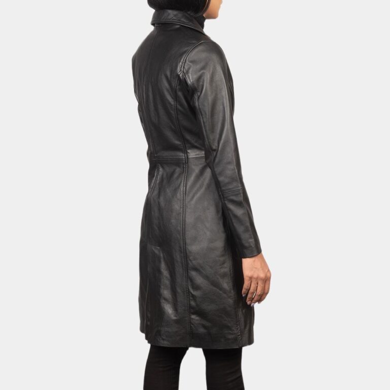 Matrix Neo's Black Leather Trench Coat - Keenu Reeves Overcoat - SAFYD