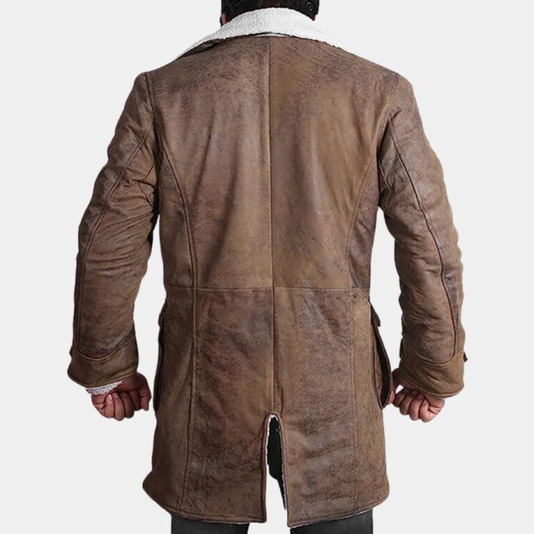 TDKR Bane Coat is Distressed Brown Leather aka Tom Hardy Faux Shearling ...