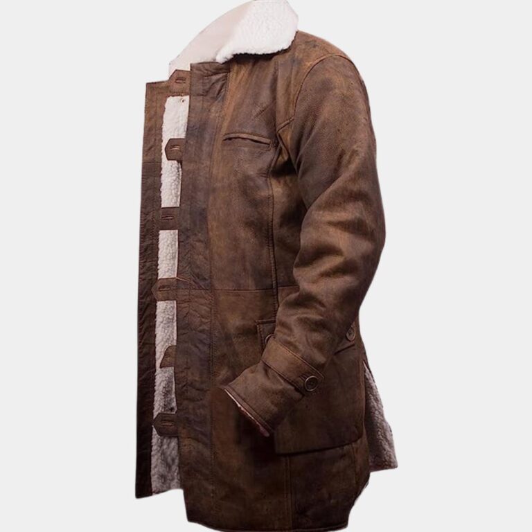 TDKR Bane Coat is Distressed Brown Leather aka Tom Hardy Faux Shearling ...