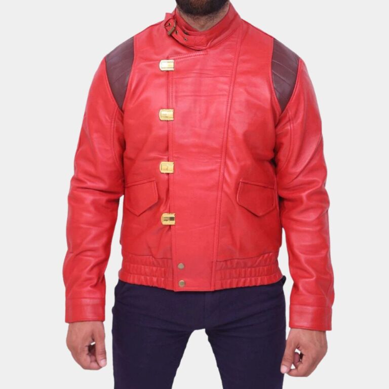 Akira Kaneda Red/Black Leather Capsule Motorcycle Leather Jacket - SAFYD