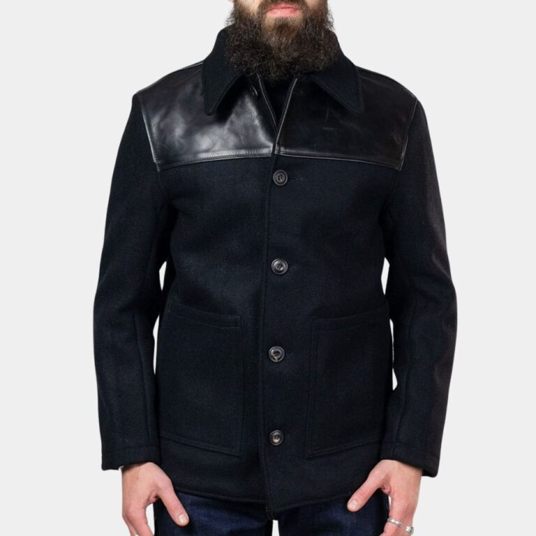 Men's Donkey Black Wool Jacket aka Cillian Murphy Jacket with Real ...