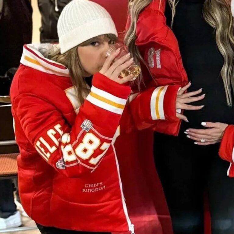 Taylor Swift Kelce 87 Chiefs Puffer Jacket, Travis Kelce Kansas City ...