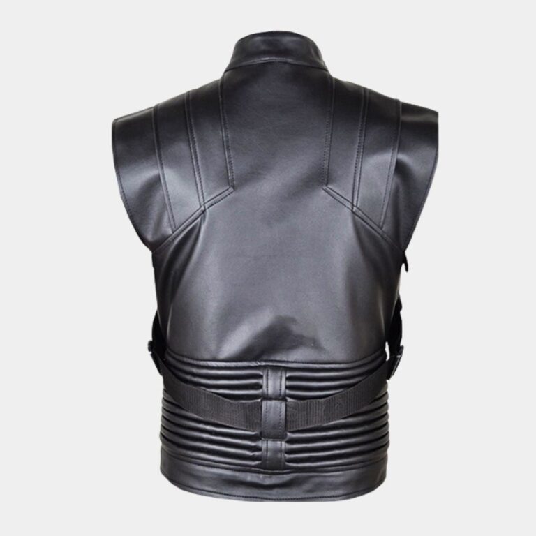 AVENGERS Hawkeye Leather Vest in Maroon and Black Real Leather - Worn ...