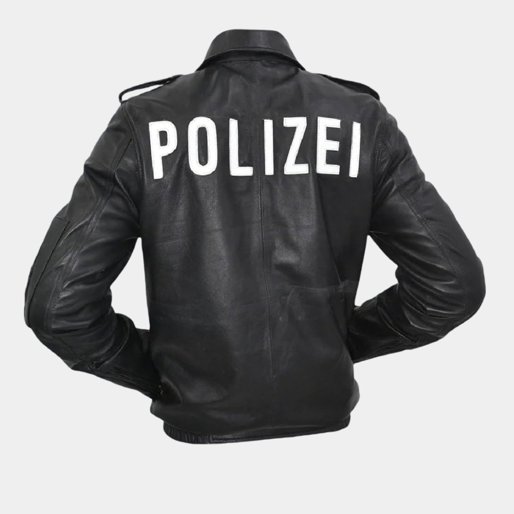 Polizei German Military Surplus Police Black Leather Jacket - Order Now ...