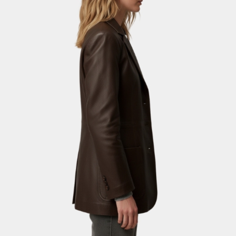 Scream 7 Isabel May (Tatum Prescott) Leather Blazer- Order Now at SAFYD