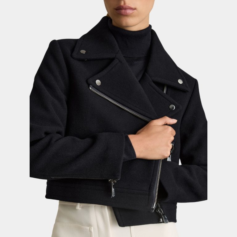 Minnie Driver Run Away S01 Ingrid Greene Black Biker Cropped Style Wool ...