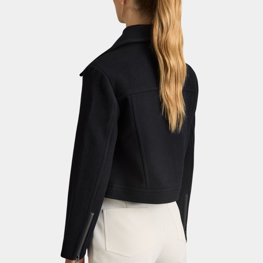 Minnie Driver Run Away S01 Ingrid Greene Black Biker Cropped Style Wool ...