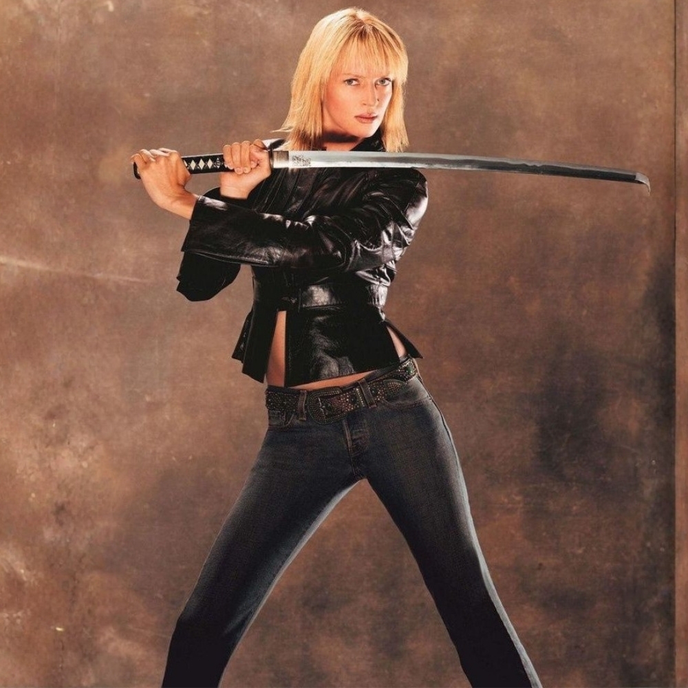 The Bride Kill Bill: Vol. 2 Uma Thurman Black Leather Biker Jacket ...